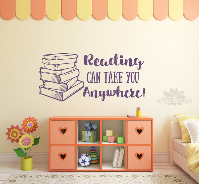 Reading Wall Decal //gift for Readers - Etsy