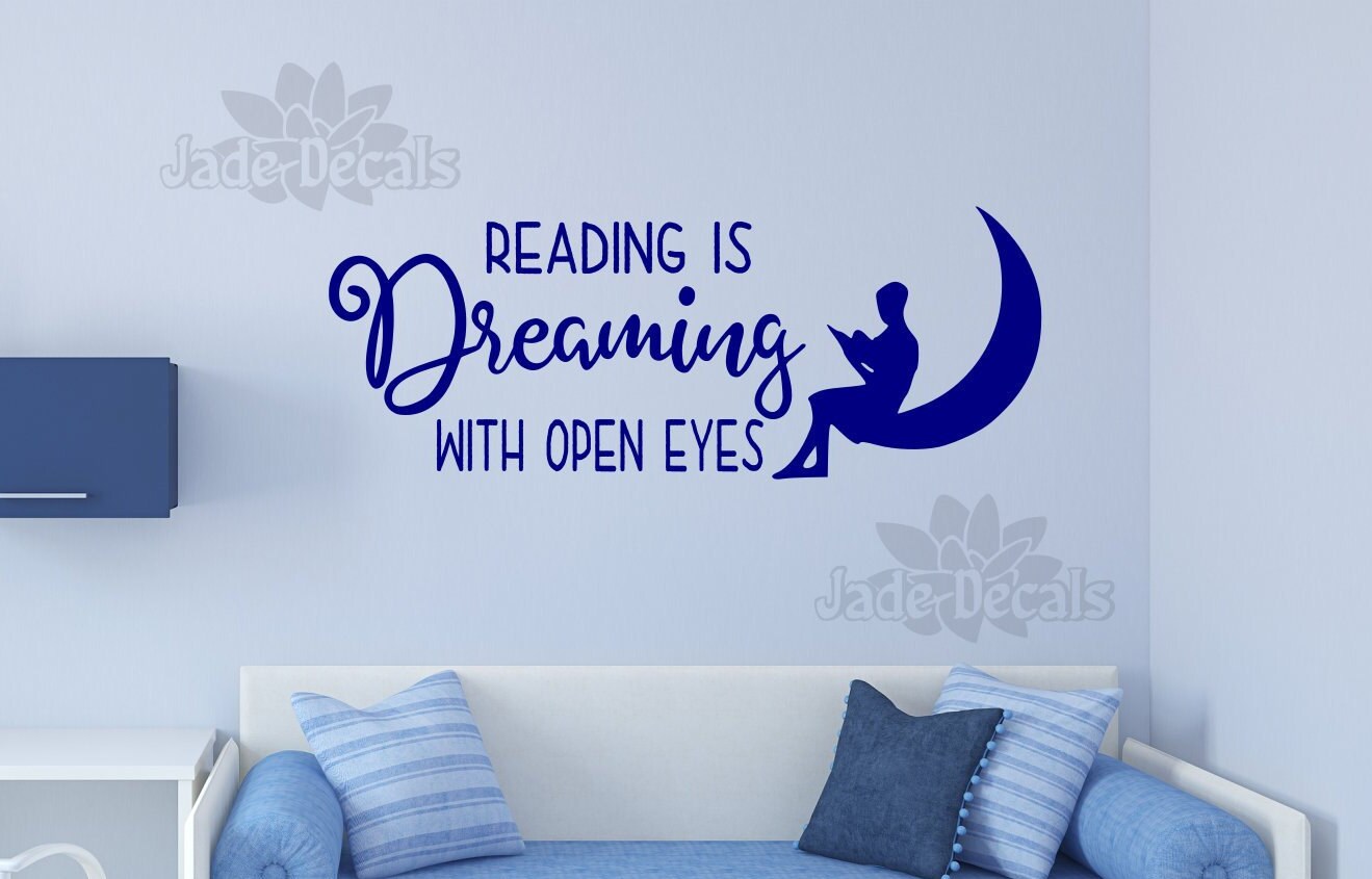 Reading wall art vinyl decal for classroom or library // Reading is ...