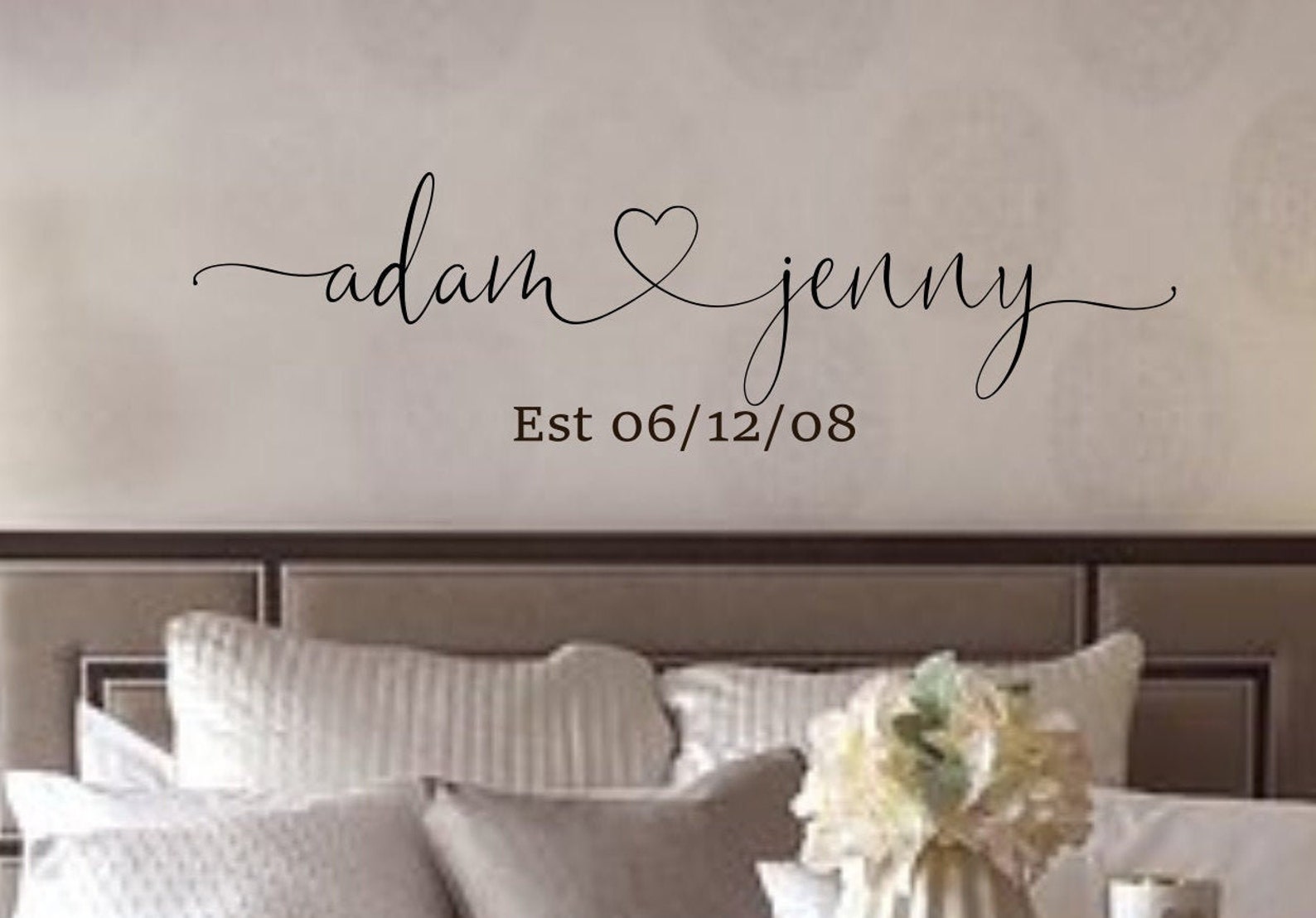 Couples Wall Decal Name Heart Name Sign Couples Name Sign - Etsy