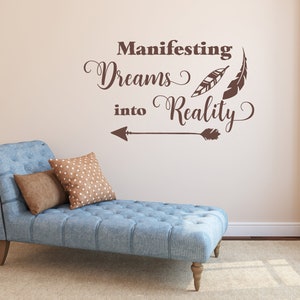 Manifest Your Dreams Wall Decal, Manifestation Art, Ask Believe Receive ...