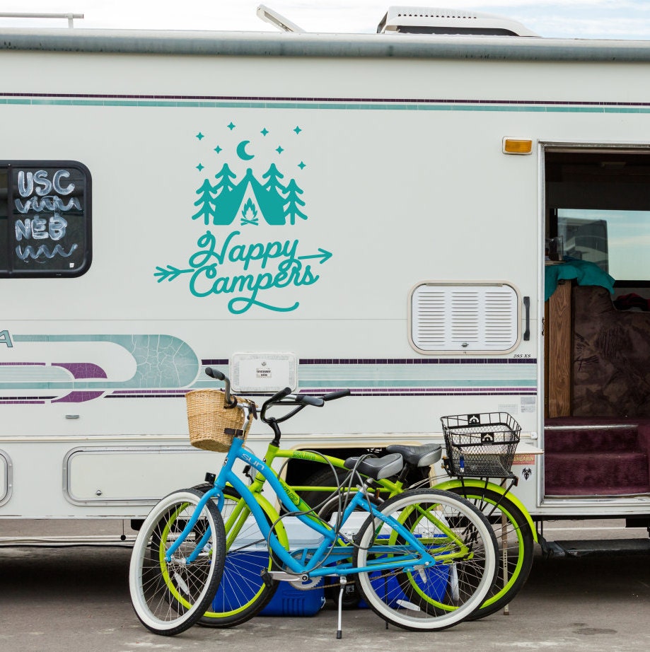 Happy Campers decal, happy camper decal, happy camper rv, rv decor, rv ...