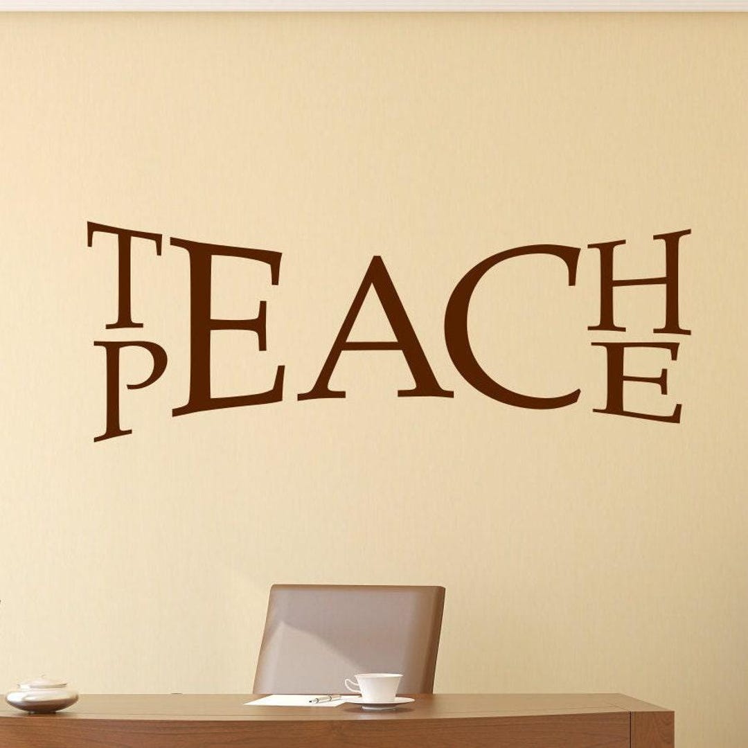 Teach Peace Wall Decal: Classroom Decor - Etsy