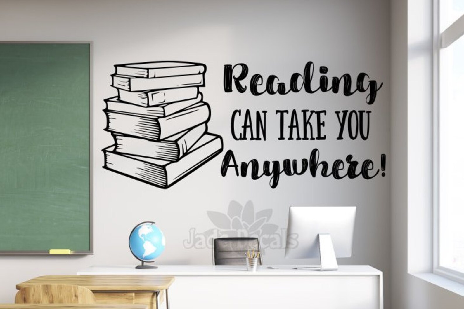 Reading Wall Decal //gift for Readers - Etsy