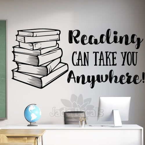 Reading Wall Decal //gift for Readers - Etsy