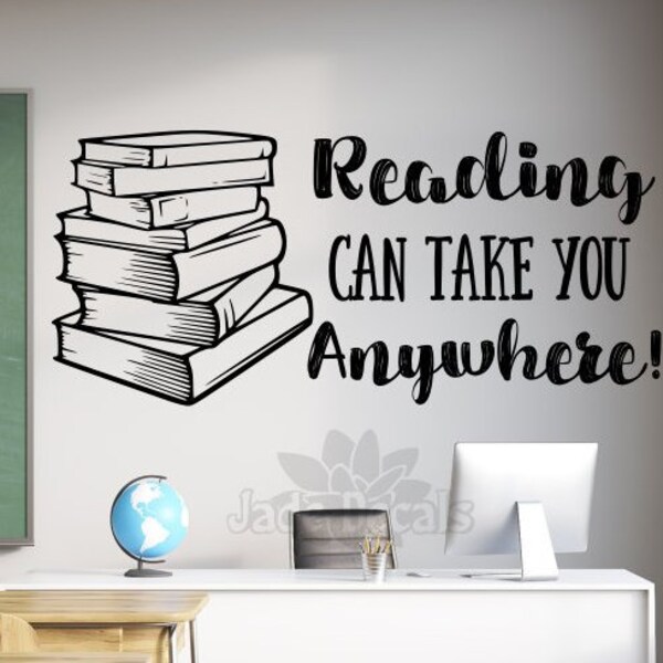 Reading Wall Decal - Etsy