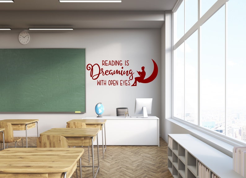 Reading Wall Art Vinyl Decal for Classroom or Library // - Etsy