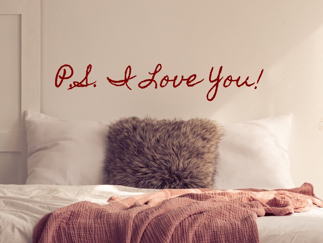 Ps I Love You Decal Bedroom Wall Decal Front Door Decal Over Bed ps-i-love-you-decal-bedroom-wall-decal-front-door-decal-over-bed
