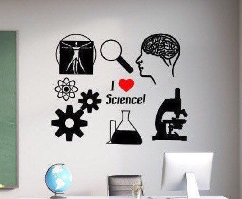 I Love Science Vinyl Wall Decal for Classroom// Science Lover - Etsy
