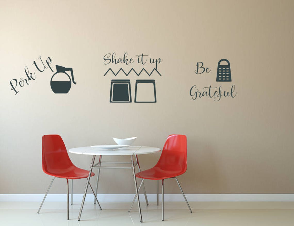Kitchen Wall Decals Kitchen Utensil Art Roll With It - Etsy