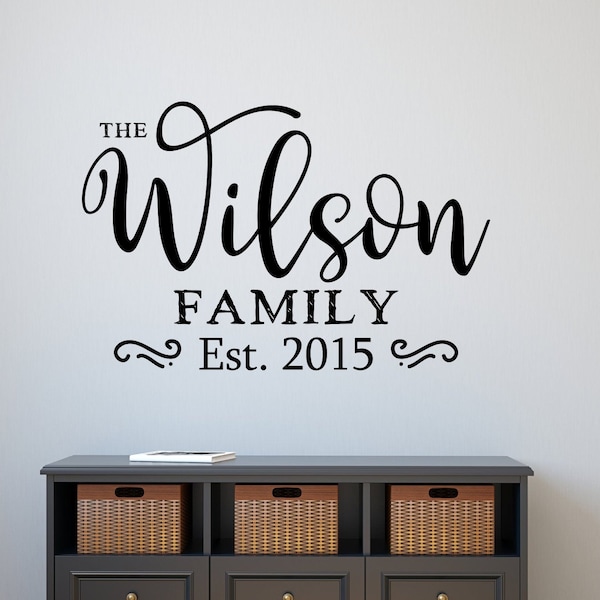 Last Name Decal - Etsy