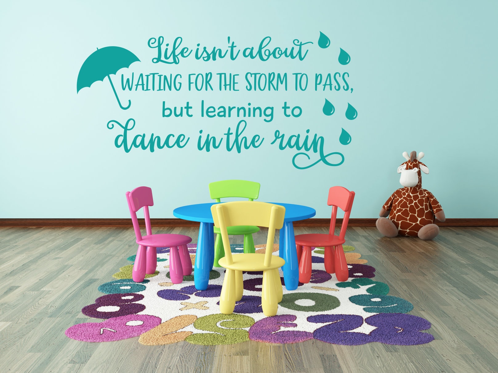 Dance in the rain wall decal, life quote, dancing in the rain ...