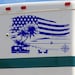 Patriotic Beach Rv Camper Decal With Flag and Personalized With Trailer ...
