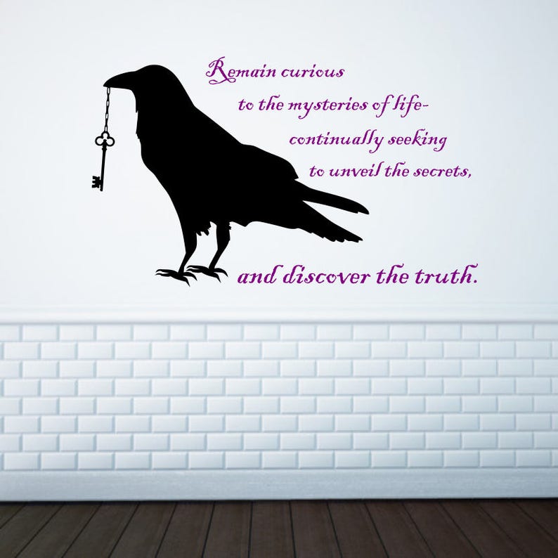 Black Raven Wall Decor Wall Decal // Gift for Raven Lover - Etsy