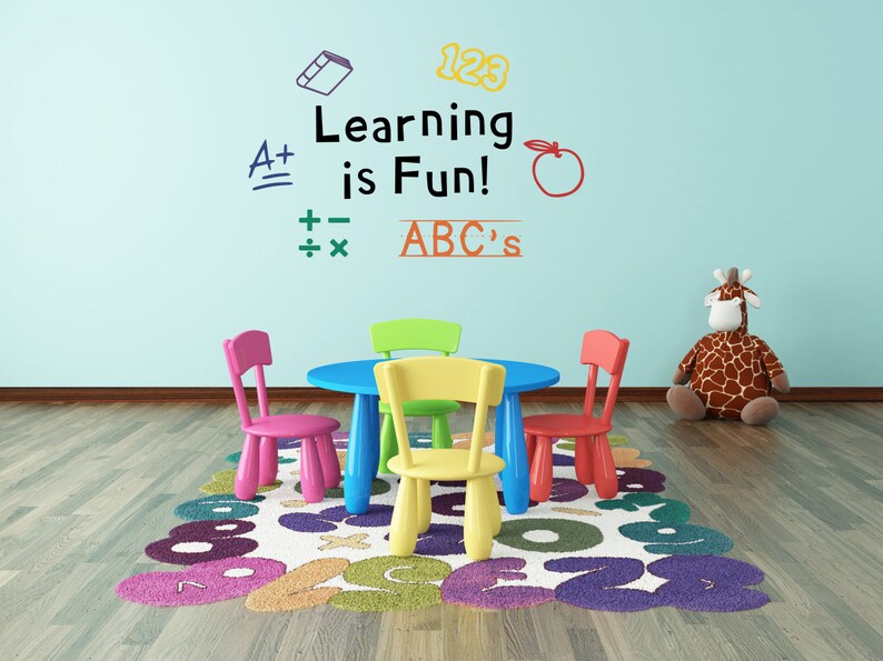 Learning is Fun Wall Decal// Kindergarten and Preschool Decor - Etsy