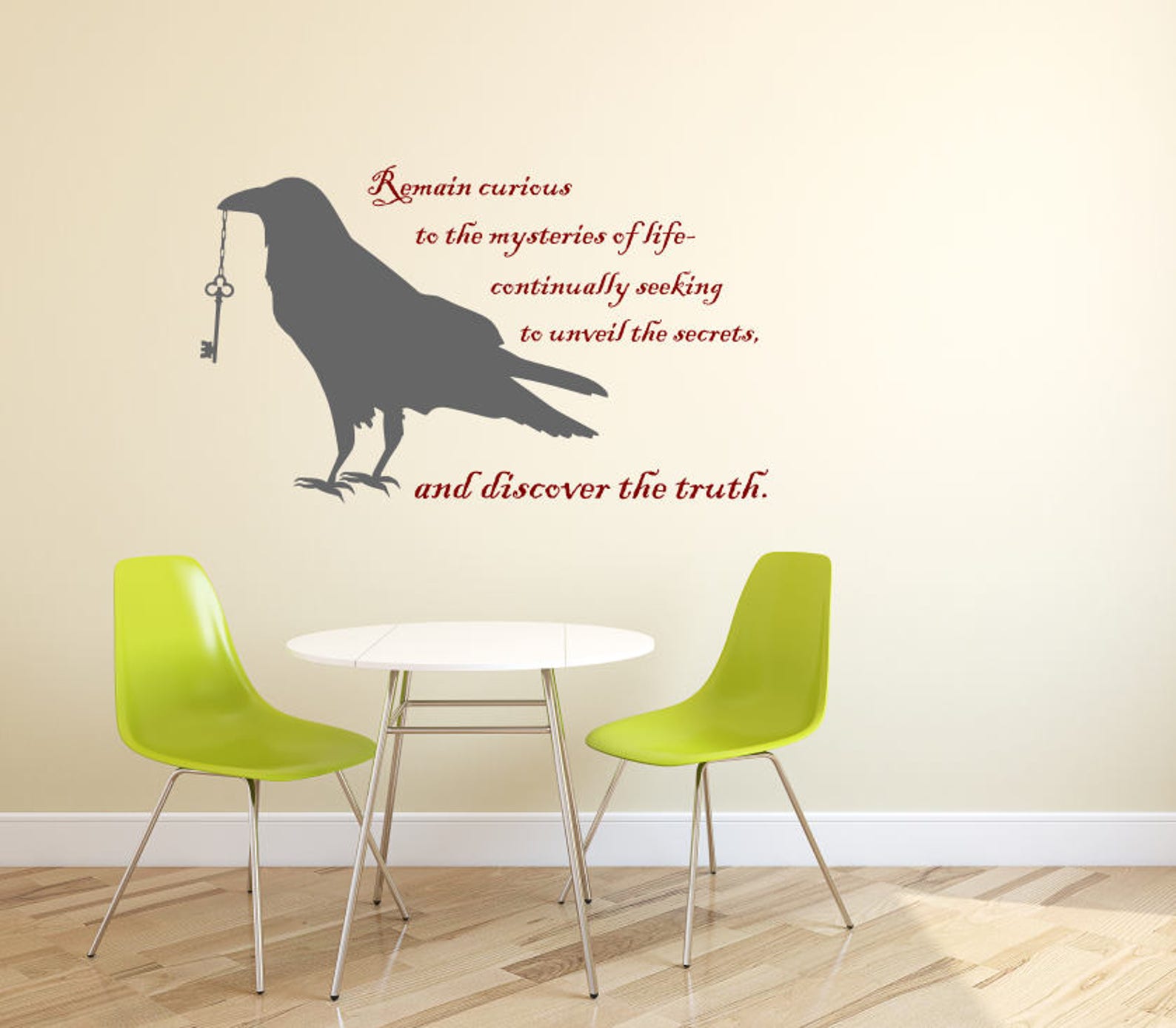 Black Raven Wall Decor Wall Decal // Gift for Raven Lover | Etsy