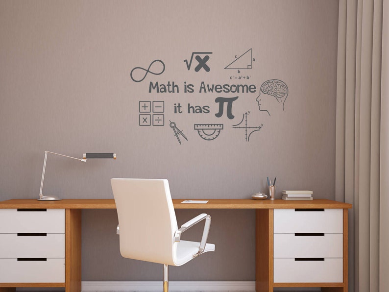 Math Wall Decal Math is Awesome It Has Pi Classroom Wall - Etsy India