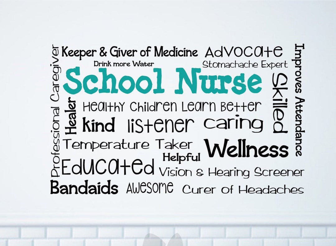 School Nurse Wall Decal School Nurse Decor School Nurse - Etsy
