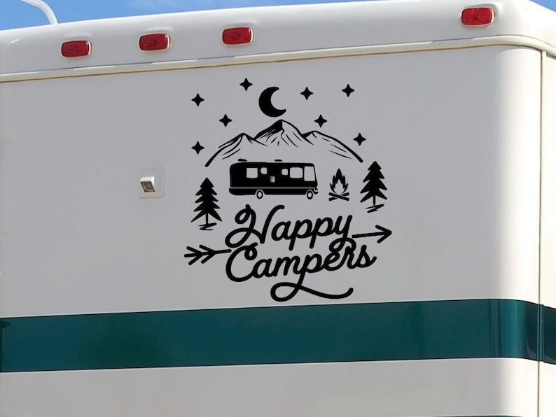Happy Campers Custom Rv Decal Personalized Decal Motorhome - Etsy