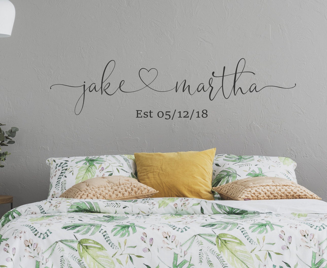 Couples wall decal, name heart name sign, couples name sign, couples ...