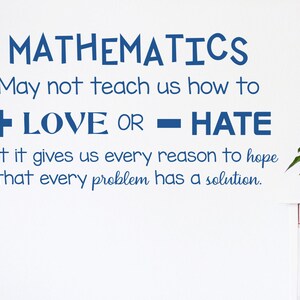 Math Wall Decal, Mathematics Decal, Math Classroom Decor, Add Love ...