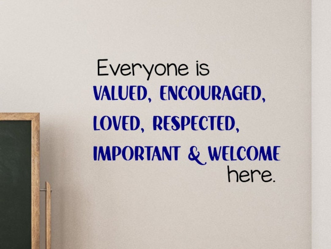Classroom Positivity Wall Art, Vinyl Wall Decal, Everyone is Valued ...
