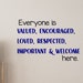 Classroom Positivity Wall Art, Vinyl Wall Decal, Everyone is Valued ...