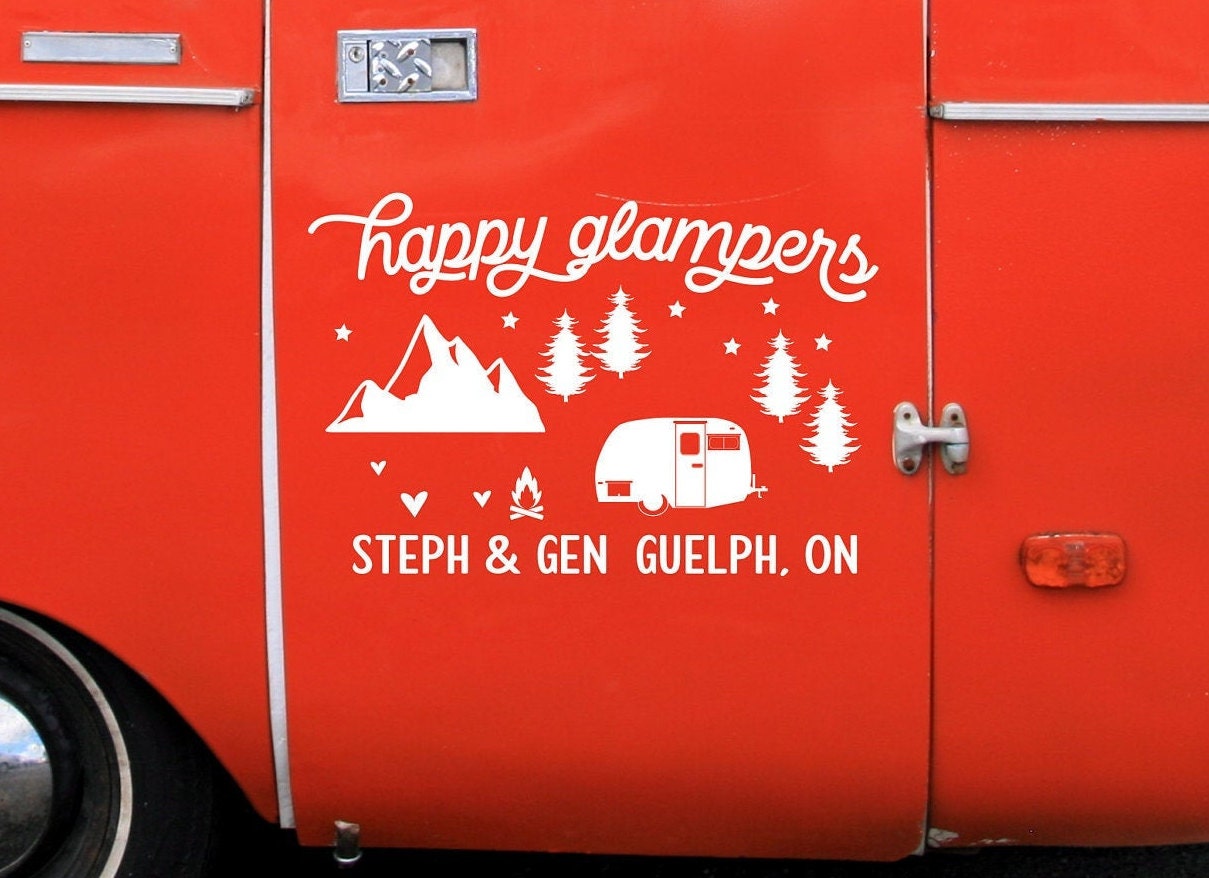 Personalized rv decal, custom rv decal, happy glampers, happy campers ... Personalized rv decal, custom rv decal, happy glampers, happy campers ...