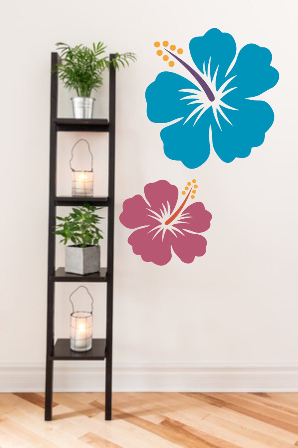 Hawaiian Hibiscus Flower Wall Decal: Colorful Home Decor - Etsy