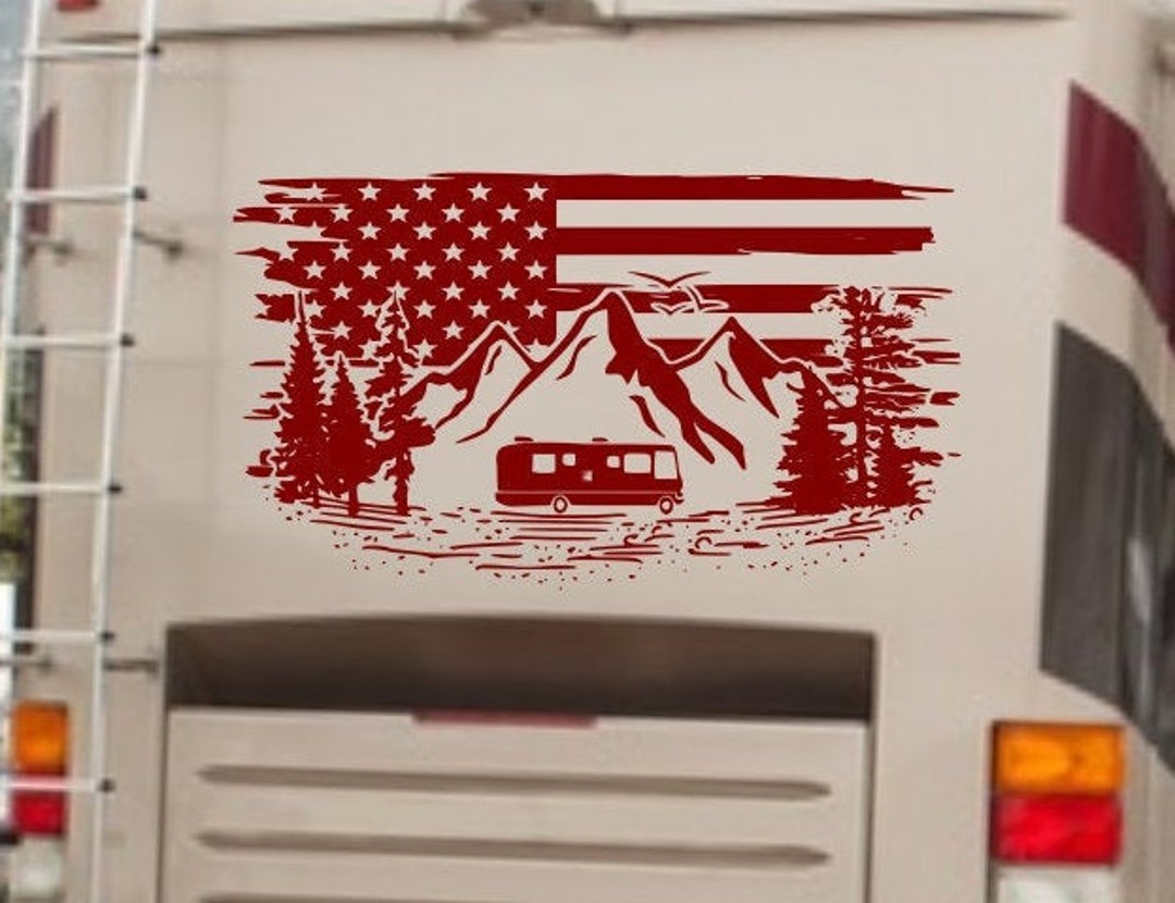 Patriotic Rv Decal, Personalized Rv Decal, Flag Rv Decal, Flag Camper ...