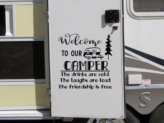 beer gifts RV camper door decal the drinks are cold camping gifts ...