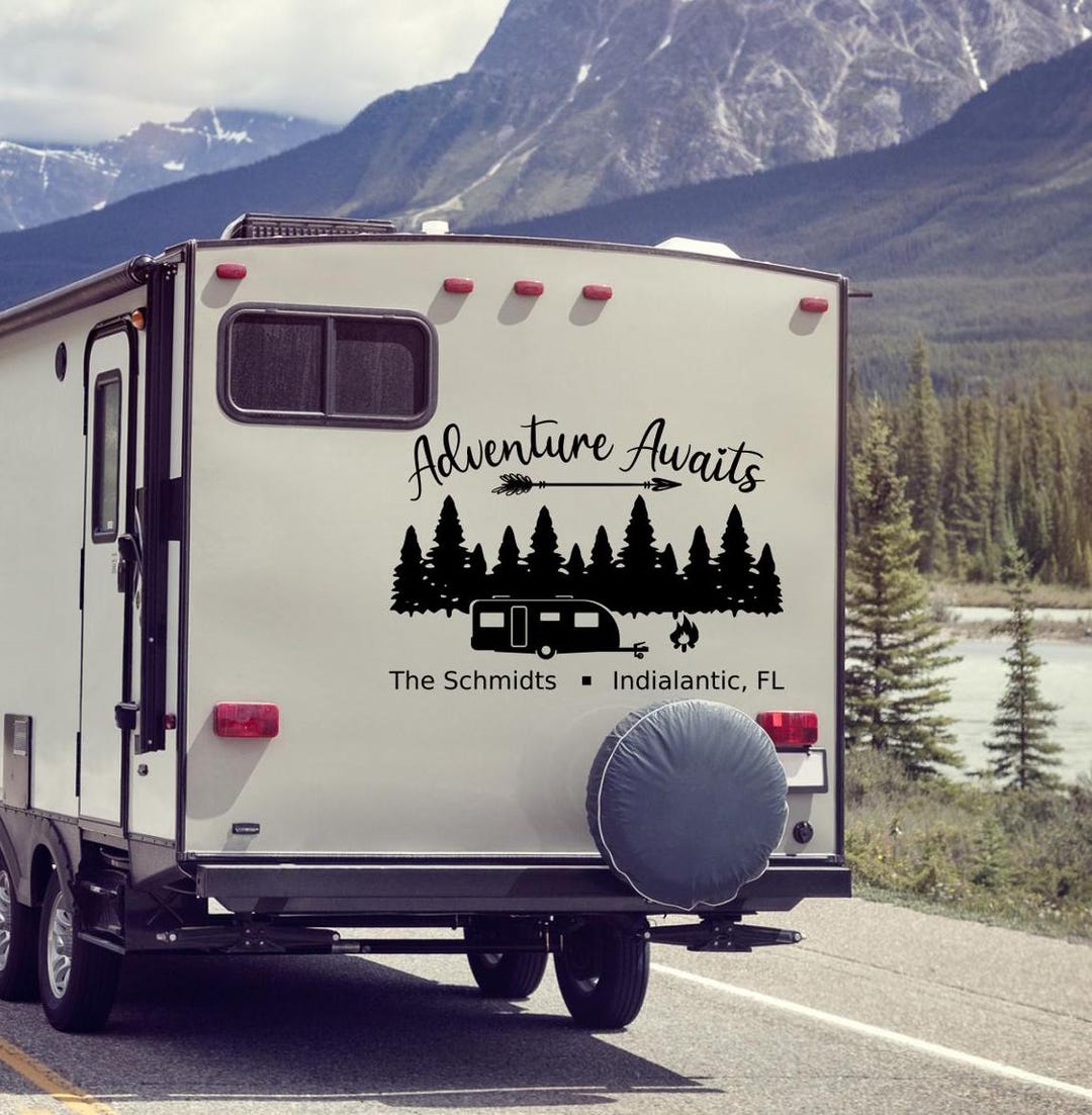 Adventure Awaits RV Decal: Personalized Camper Last Name Vinyl - Etsy