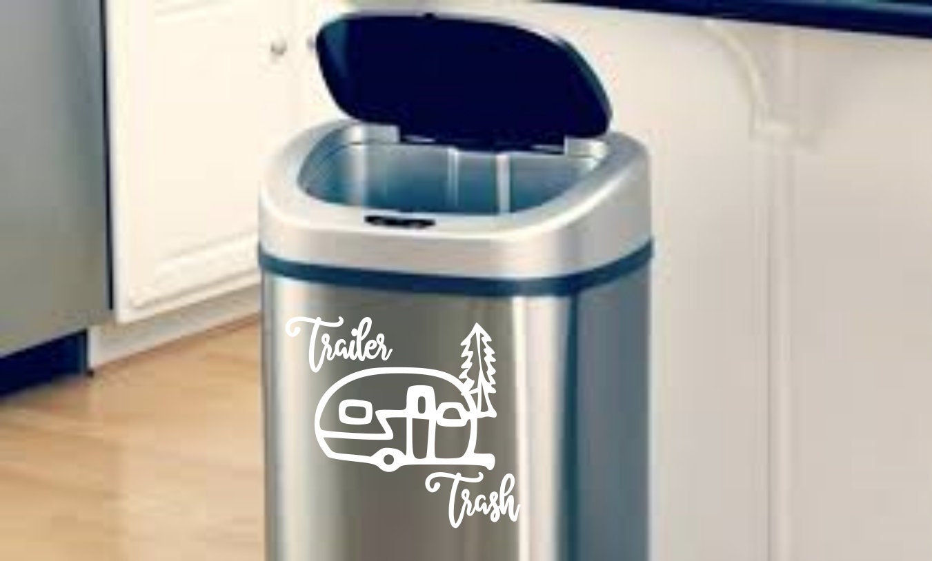 Trailer trash decal, camper decal, trash can decal, rv decor, camping sign