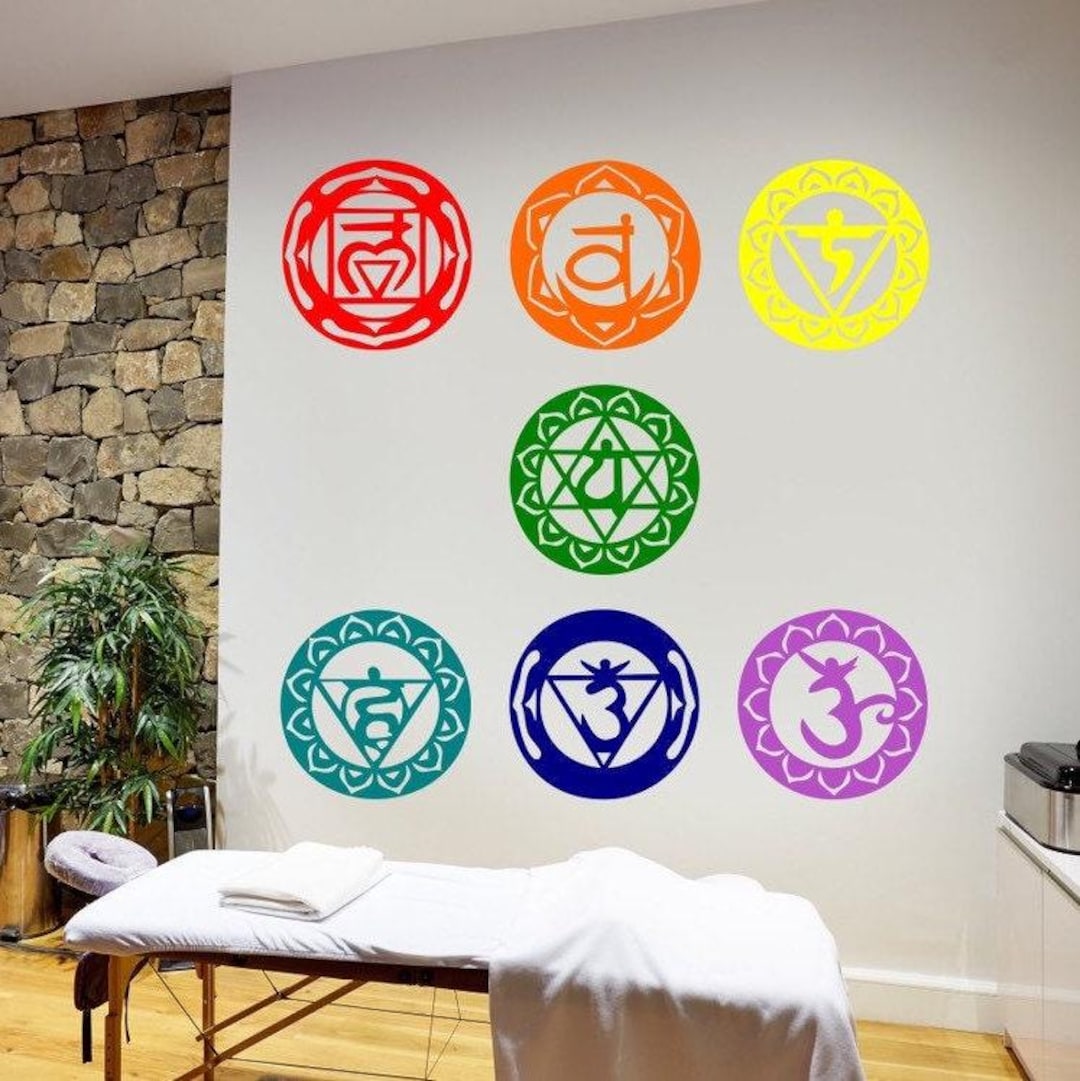 Chakra Wall Decals: Colorful Yoga Studio Decor - Etsy