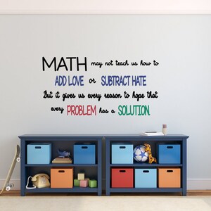 Math Vinyl Wall Decals for Classroom // Add Love, Subtract Hate - Etsy