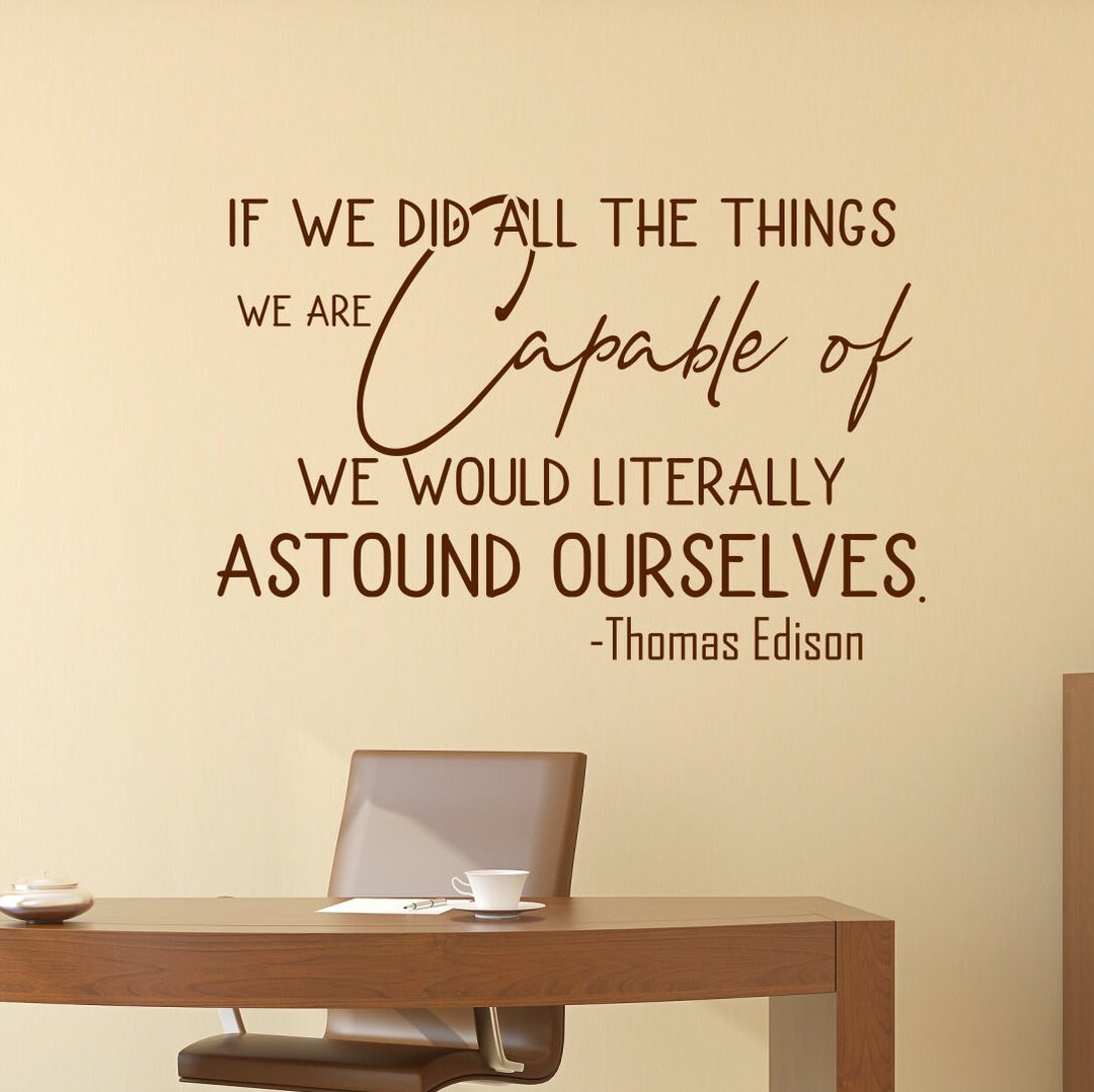 Thomas Edison Quote, Wall Decal, Motivational Quote, Inspirational ...
