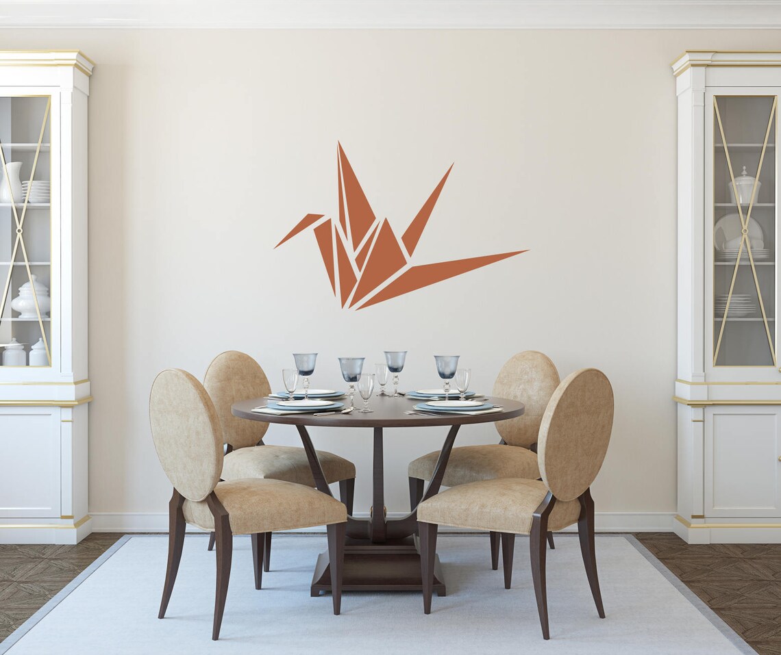 Origami Paper Crane Wall Art Decals Origami Crane Decor | Etsy