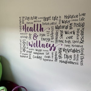 Health and Wellness Wall Decal - Etsy