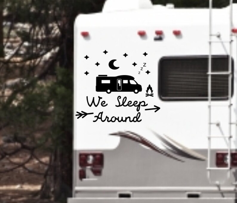 Funny RV Decal: "we Sleep Around" - Custom Camper Vinyl - Etsy