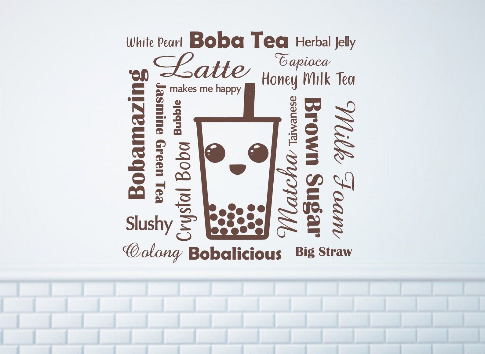 Boba Tea Wall Decal Tea Shop Art Coffee Shop Decor Bubble - Etsy
