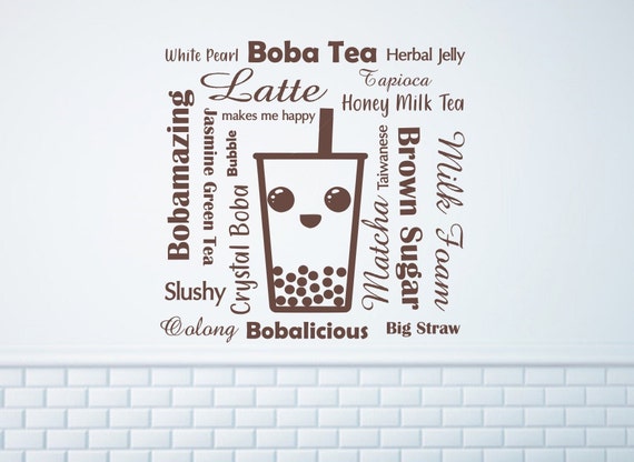 Boba Tea Wall Decal Tea Shop Art Coffee Shop Decor Bubble - Etsy