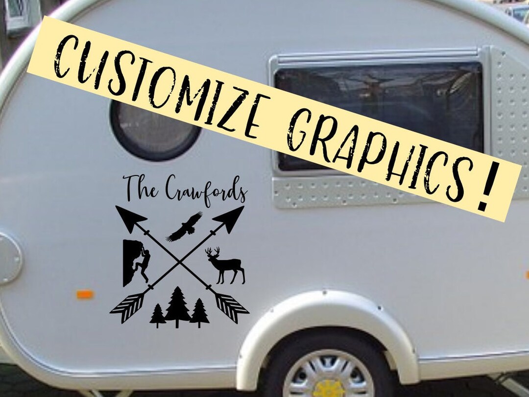 Custom RV Decal With Arrows, Custom Camper Decal, Custom Camper Decor ...