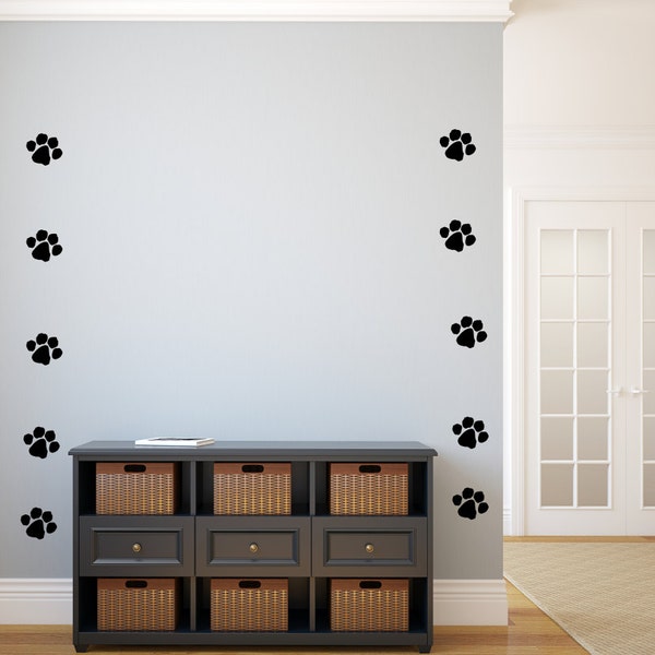 Paw Print Wall Decal - Etsy