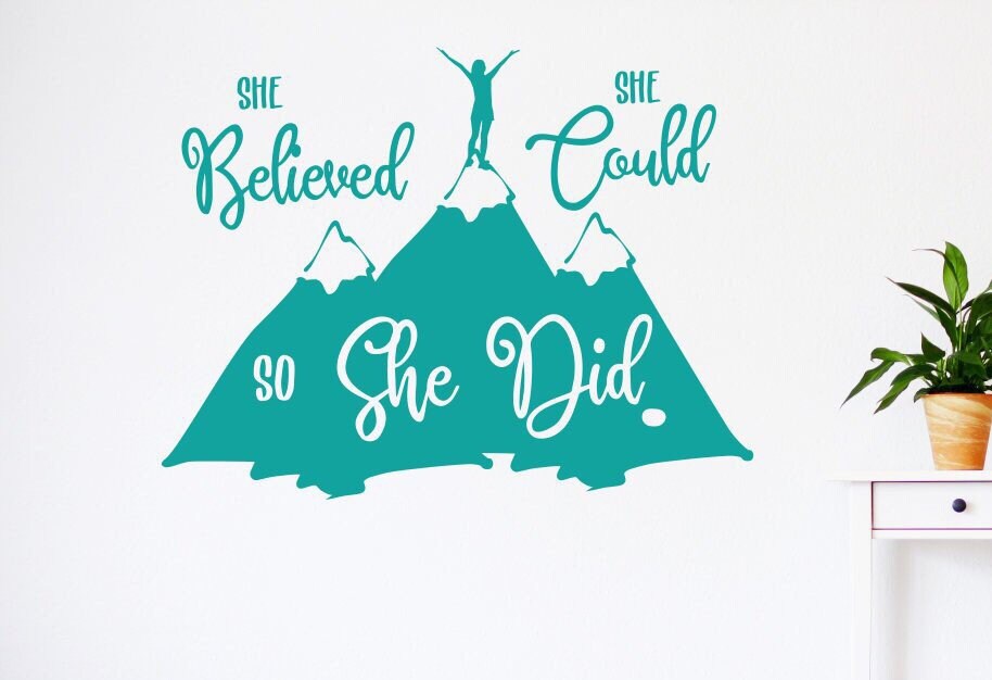Wall decal // She believed she could so she did decal// woman empowerment