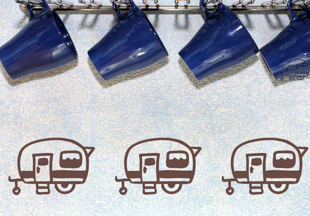 Vintage Camper Border Wall Decals, Happy Camper, Rv Decal, Camper Decor ...