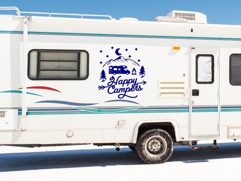 Happy Campers Custom Rv Decal Personalized Decal Motorhome - Etsy