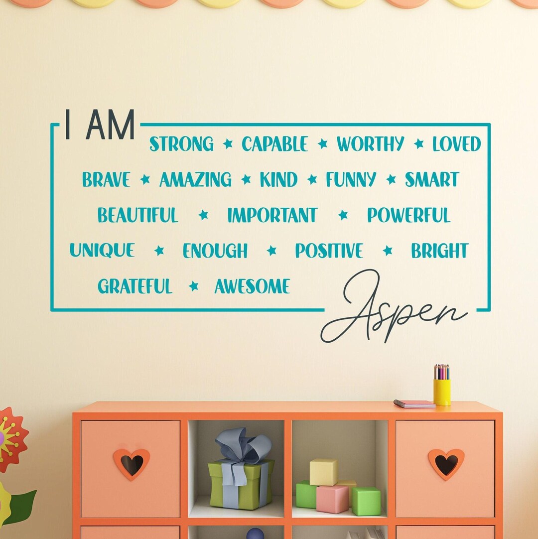 Personalized Positive Affirmation Wall Decal: Custom Name Decor - Etsy
