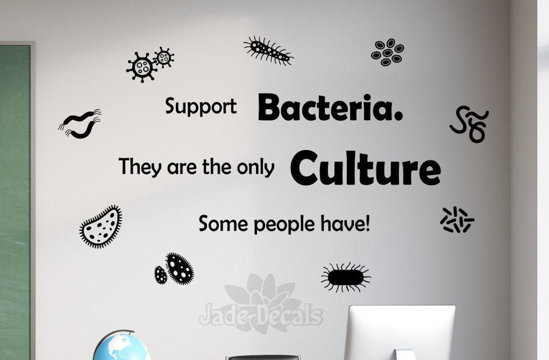 Microbiology Decal Bacteria Decal Science Wall Decal - Etsy