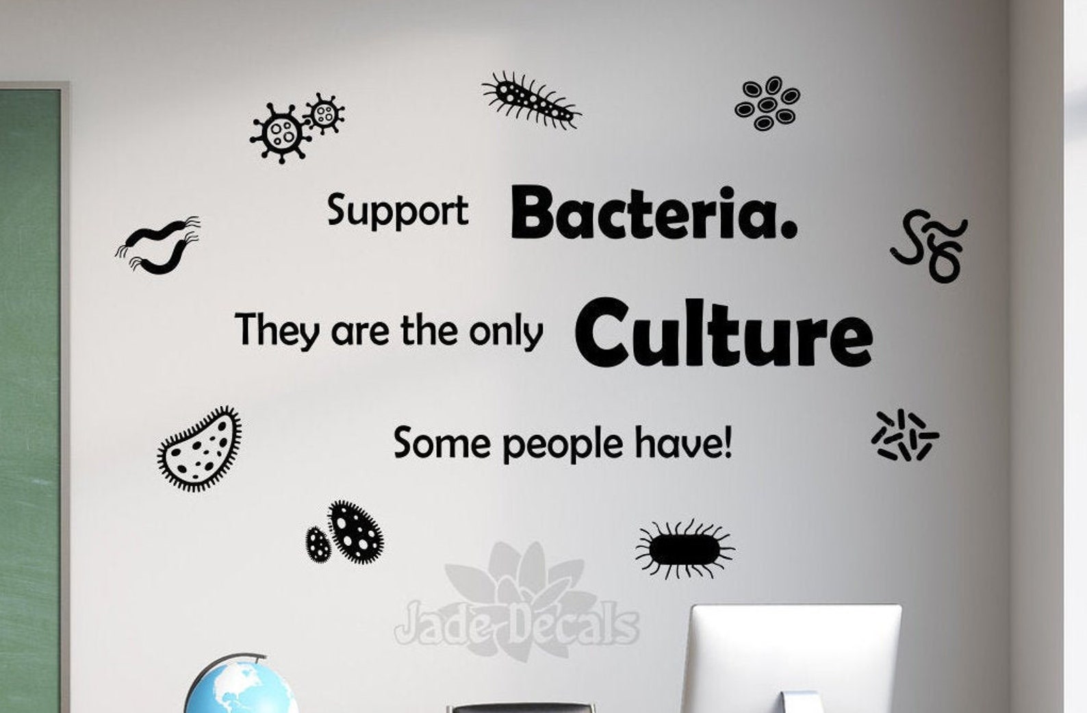 Microbiology Decal Bacteria Decal Science Wall Decal - Etsy