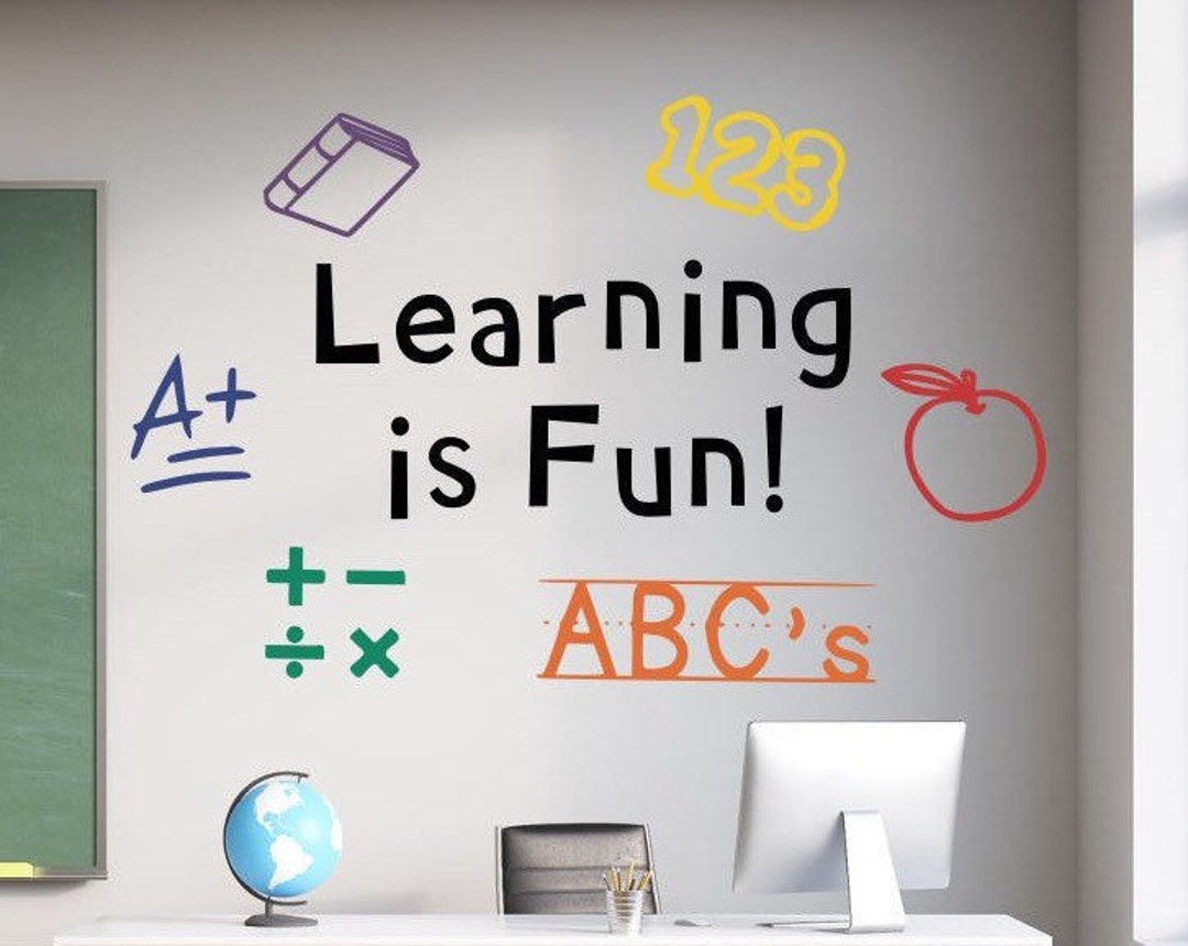 Learning is Fun Wall Decal// Kindergarten and Preschool Decor - Etsy