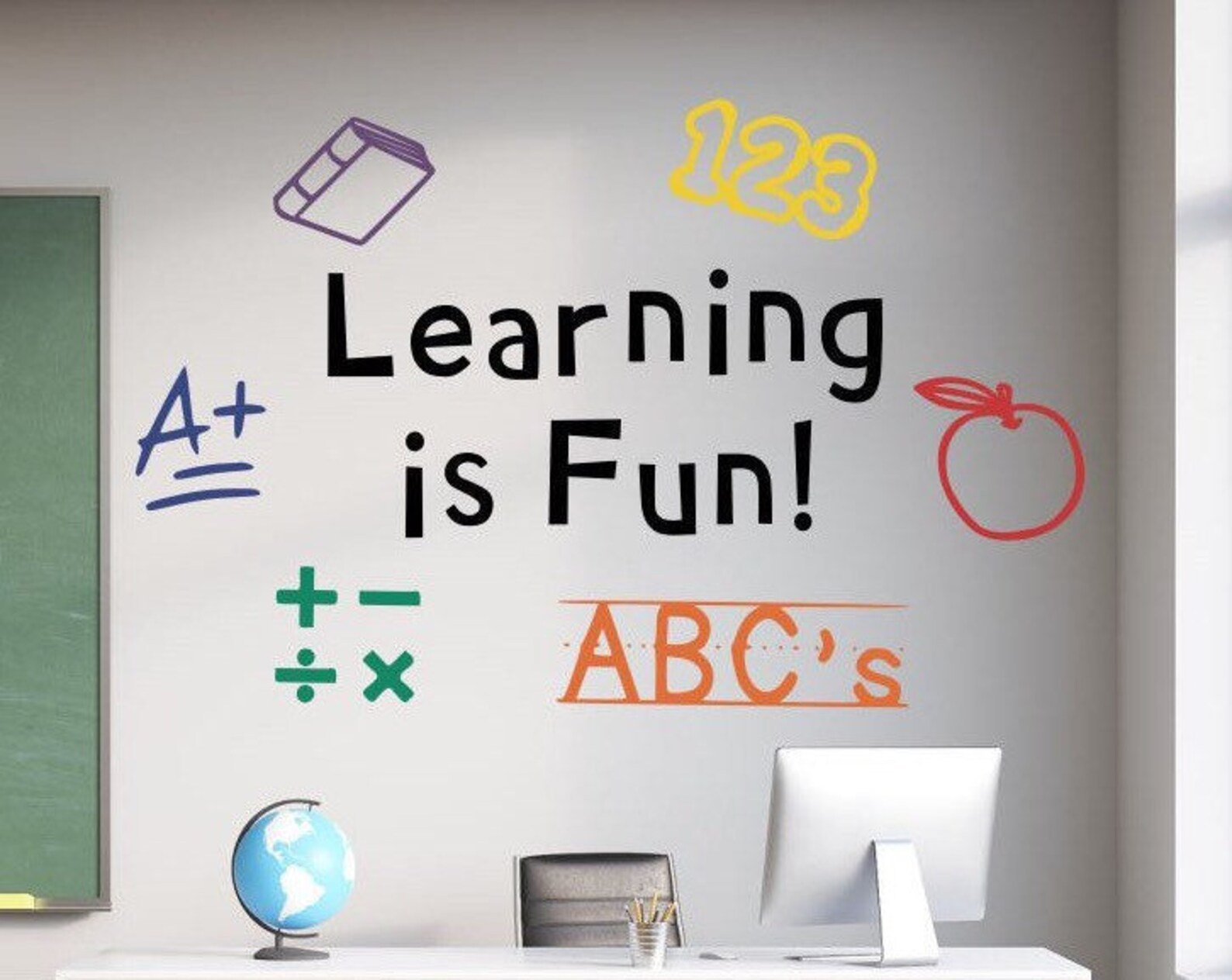 Learning is Fun Wall Decal// Kindergarten and Preschool Decor - Etsy